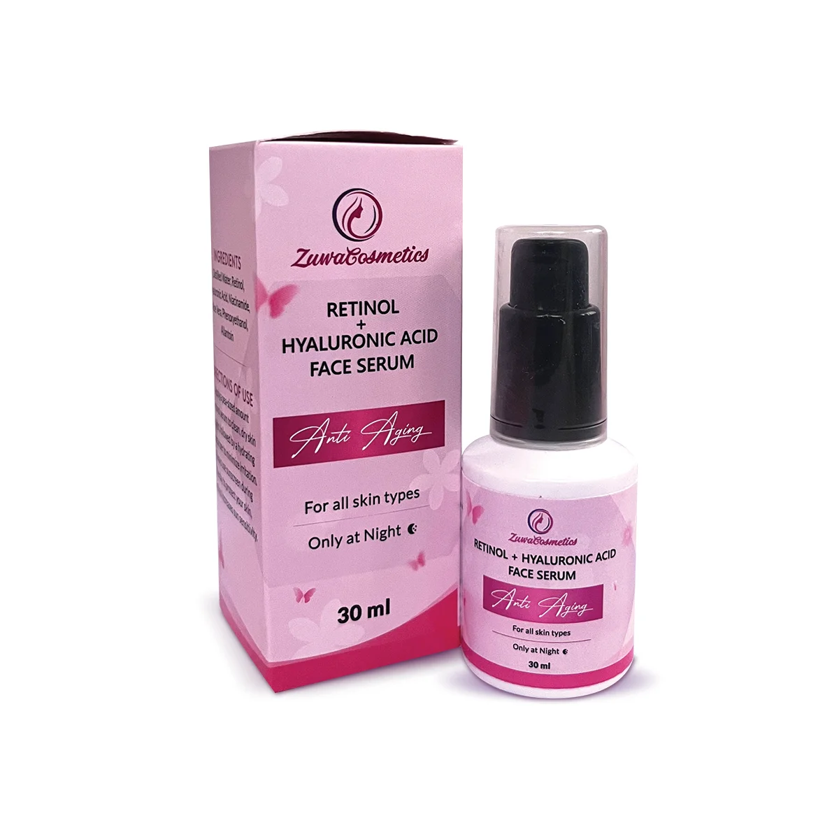 Retinol + Hyaluronic Acid Face Serum - 30ml - Zuwa Cosmetics | Zuwa ...